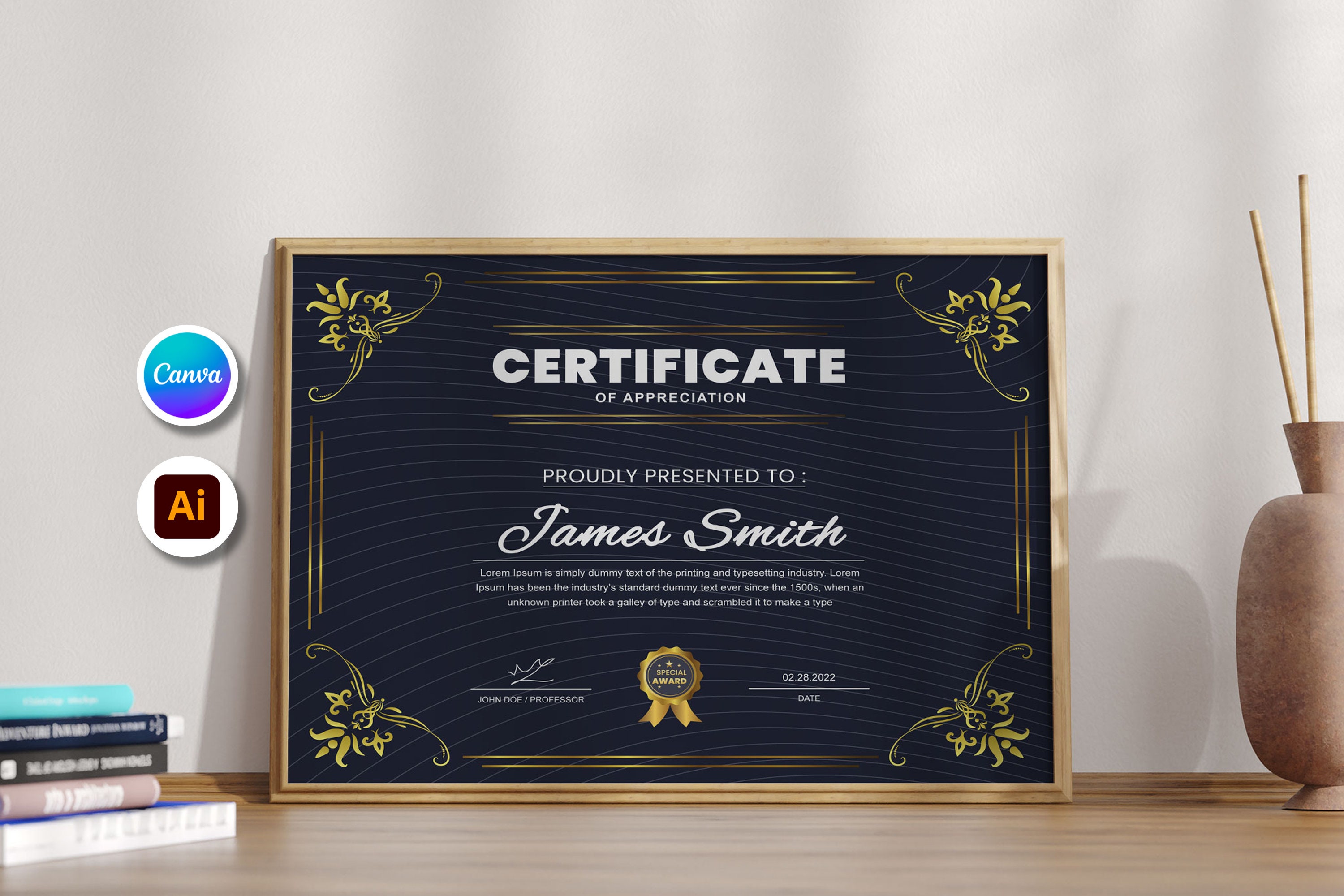 Merit Certificate Layout | Instant Download & Canva Editable - Etsy