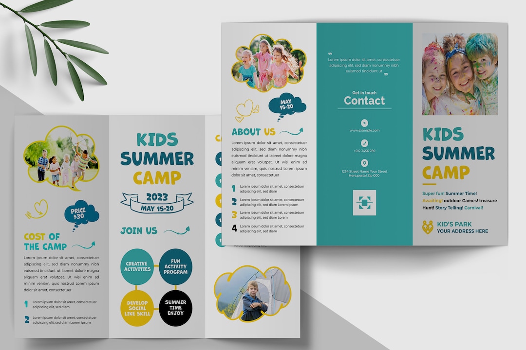 Kids Summer Camp Trifold Brochure | Trifold Brochure 2023 | Kids Summer ...
