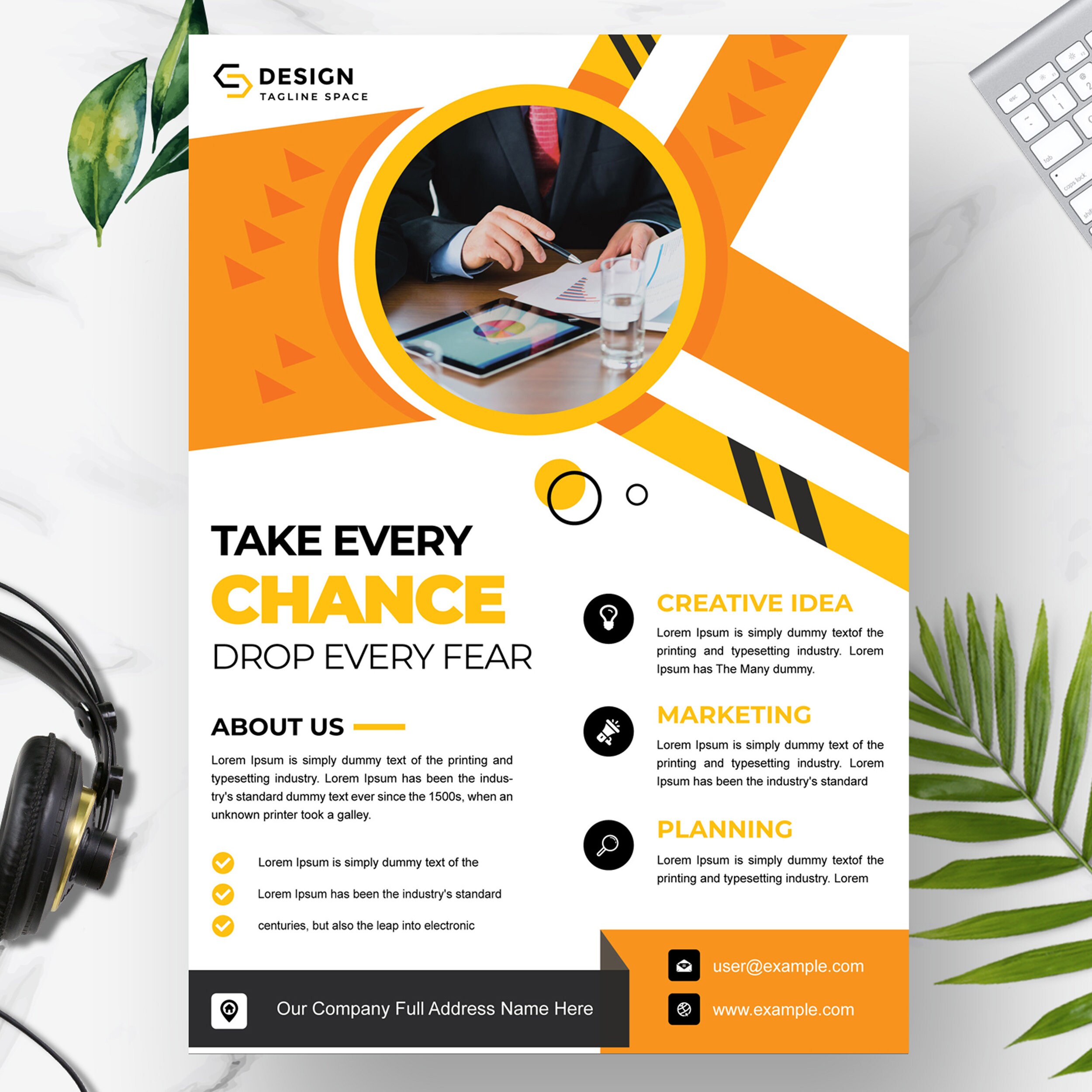 Orange Color Flyer Template Red Color Design - Etsy