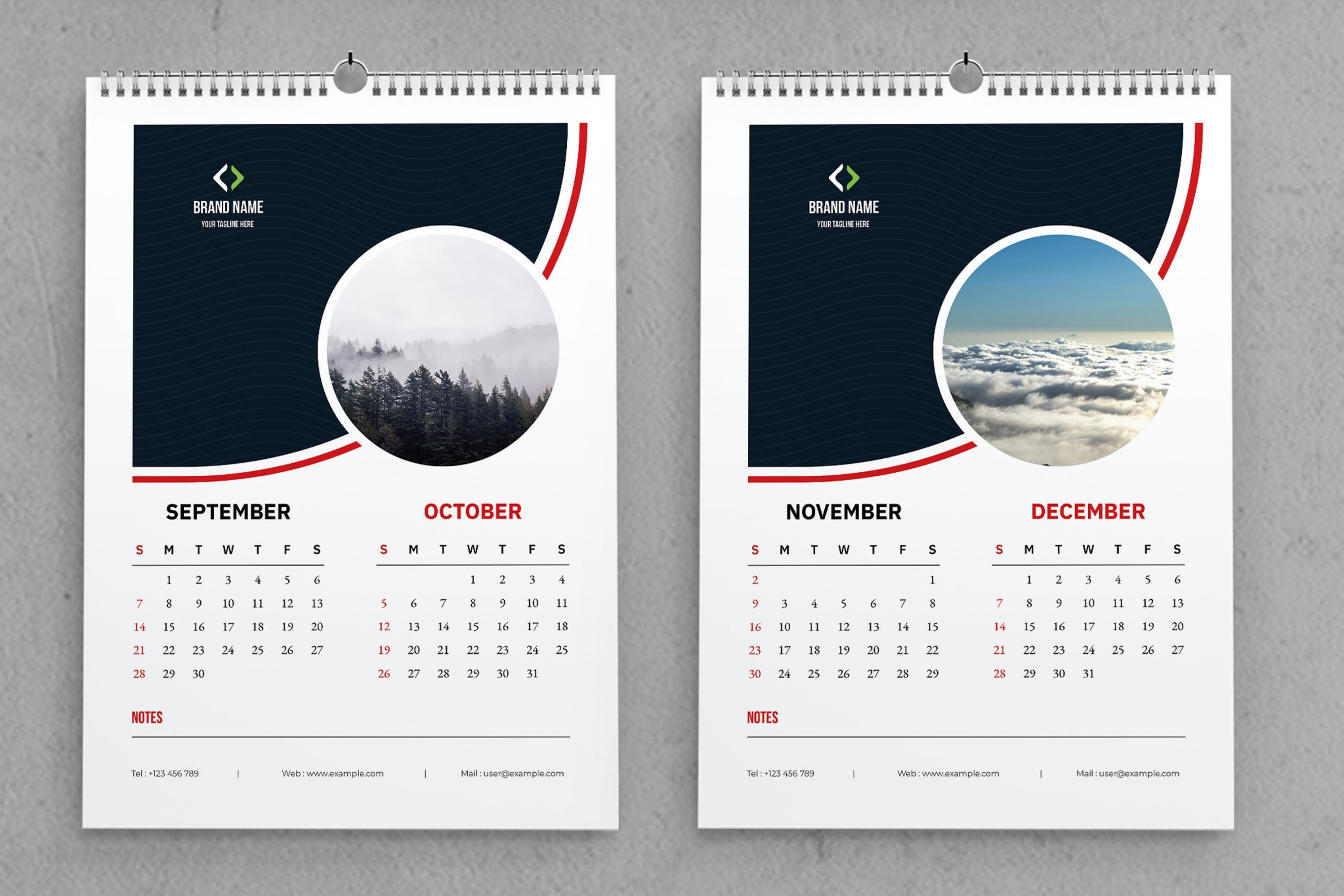 Wall Calendar Layout - Etsy