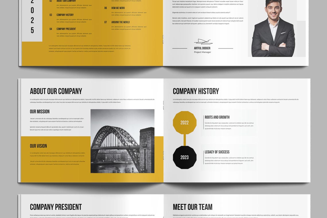 Company Profile Landscape Brochure Layout - Etsy
