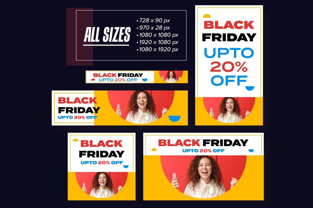 Black Friday Discount Ads Design Set Layout - Etsy