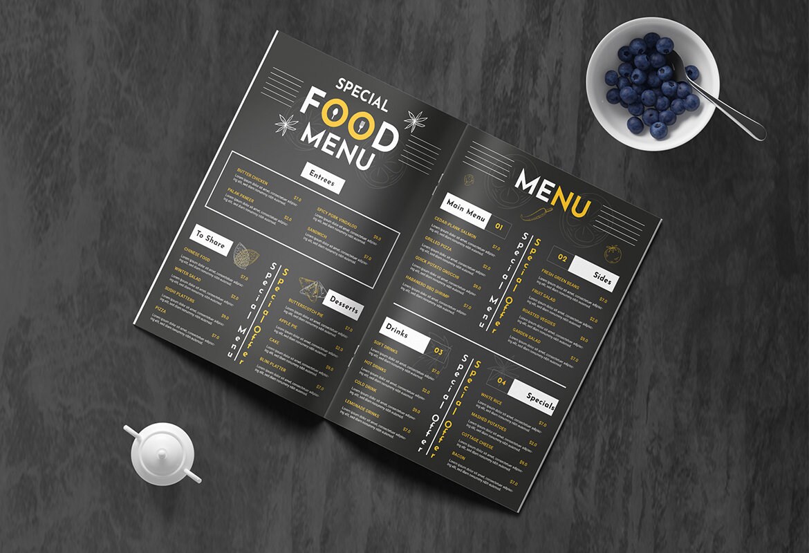 Food Menu Layout - Etsy