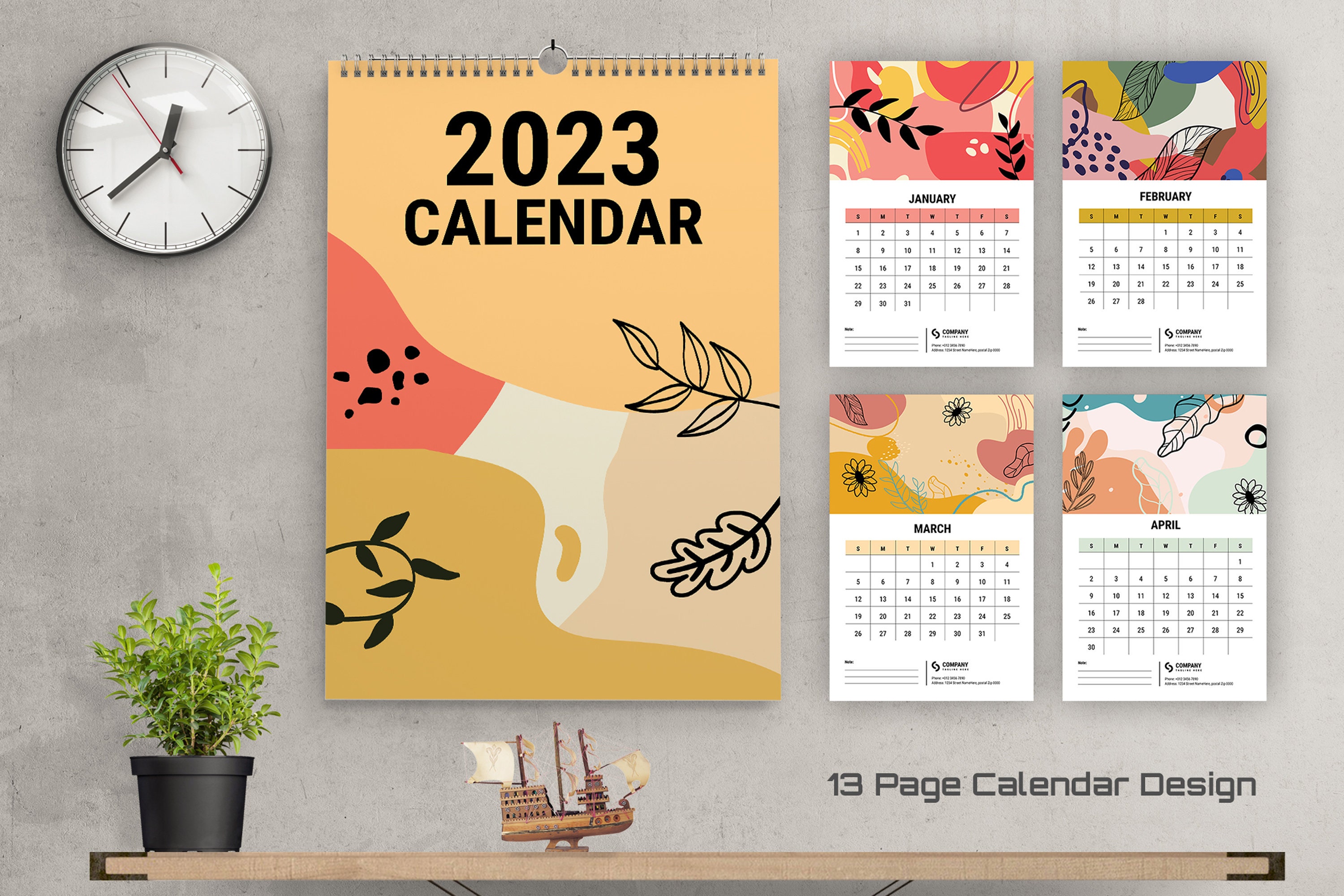 2023 Calendar Template Design Layout , 2023 New Calendar | Calendar ...