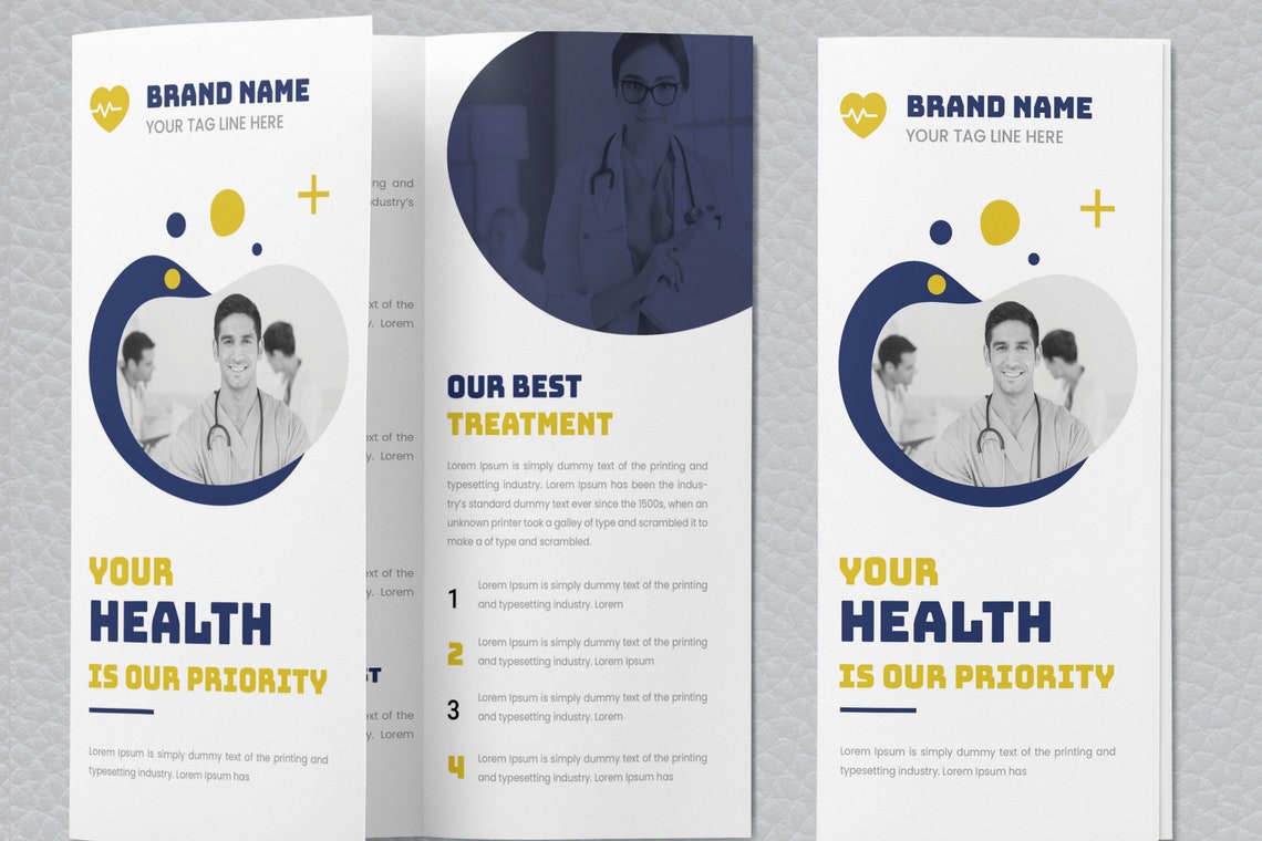 Trifold Brochure Layout With Tale Shades Accent | Instant Download ...