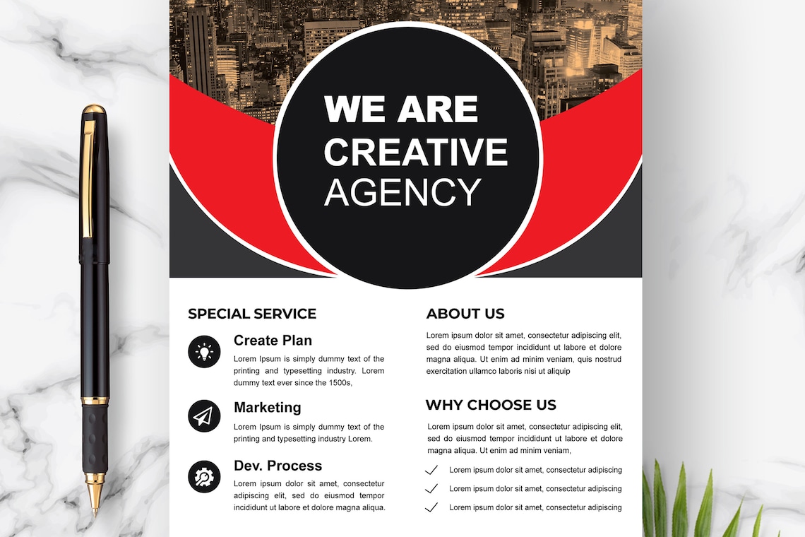 Red Color Flyer Template Design Corporate Business Flyer - Etsy