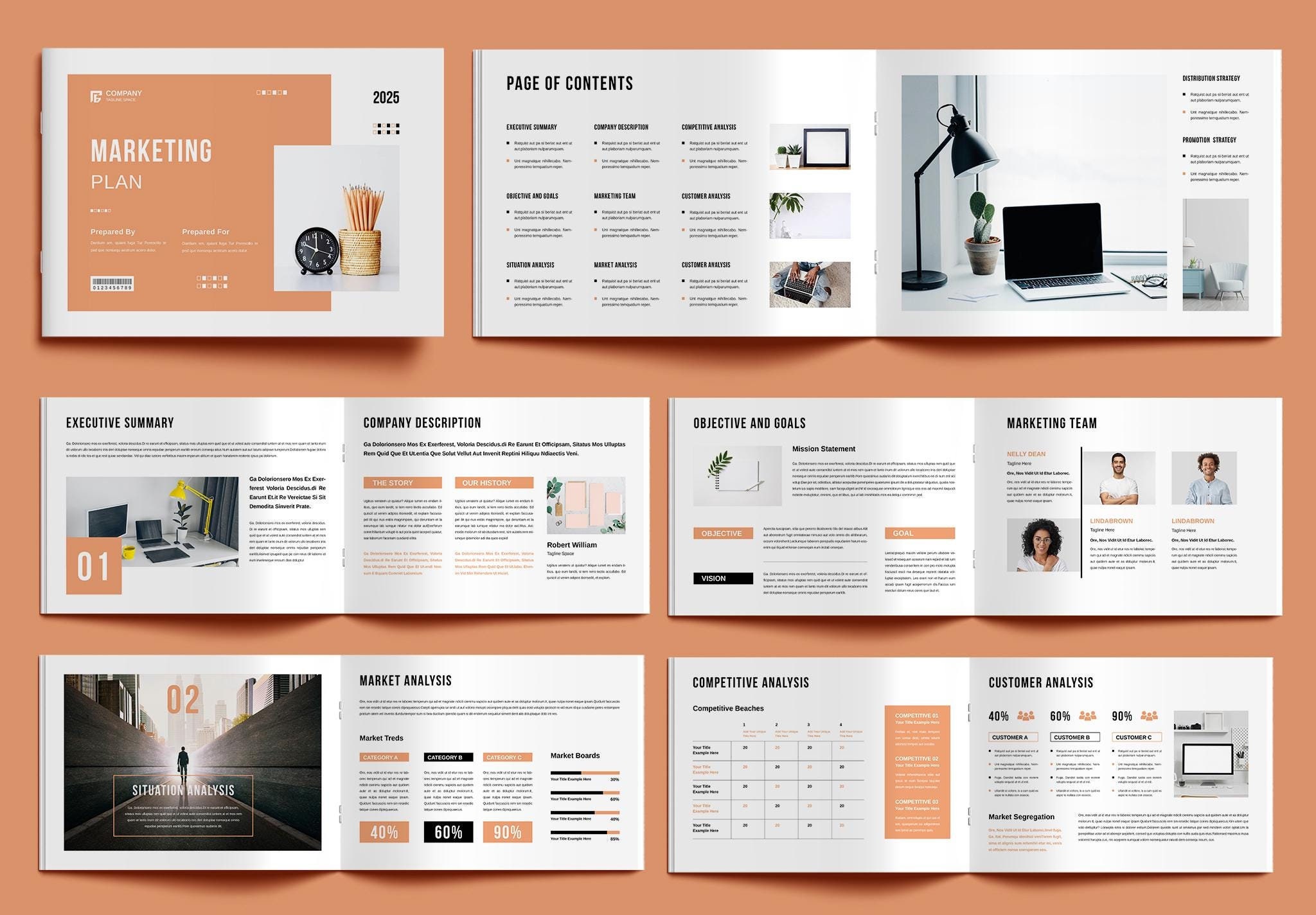 Marketing Plan Template Layout - Etsy