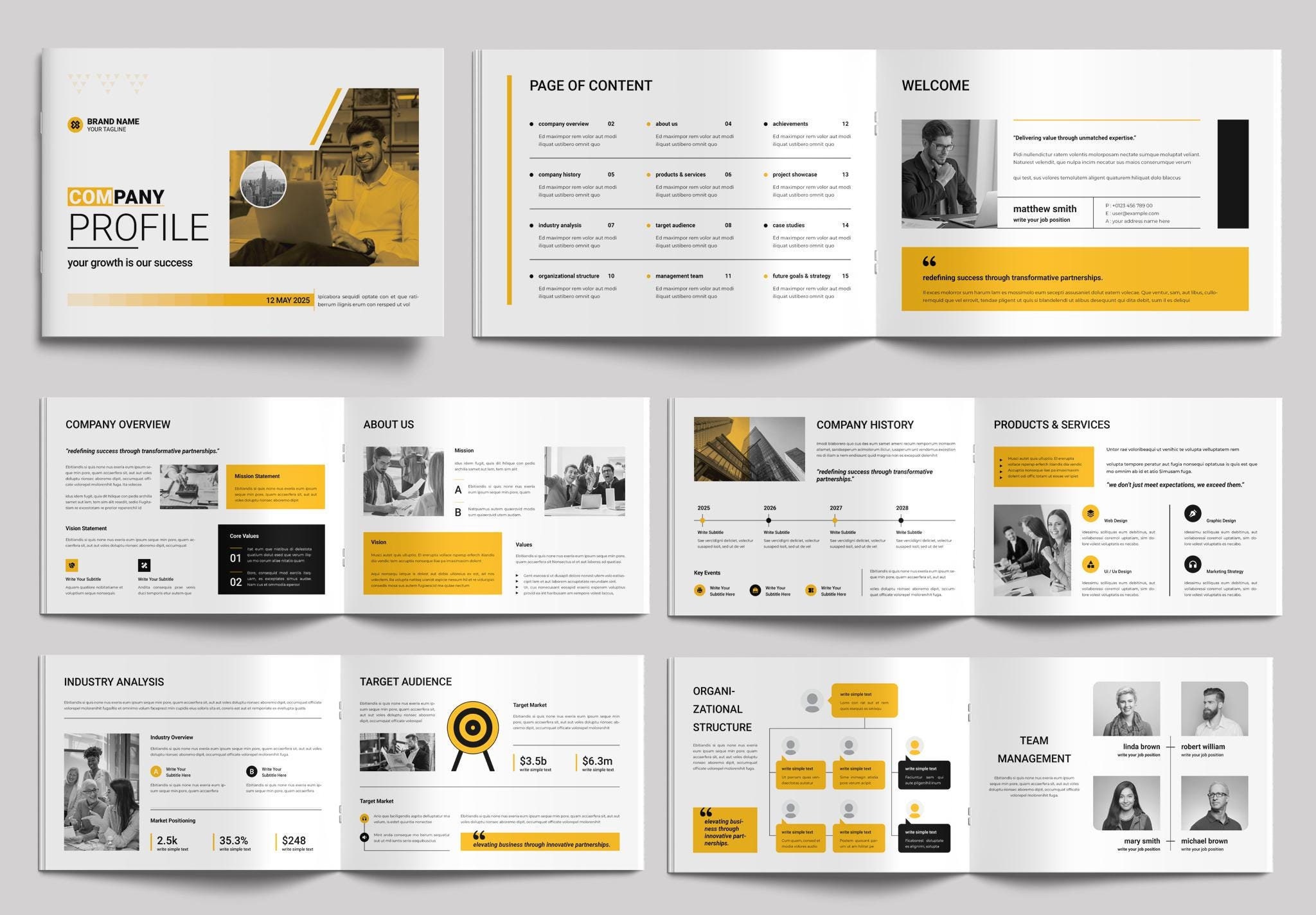 Company Profile Template Layout - Etsy