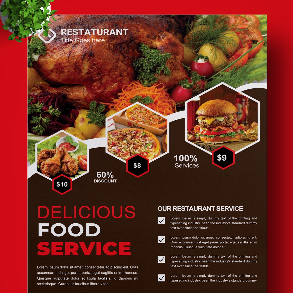 Food Service Flyer Template Design - Etsy