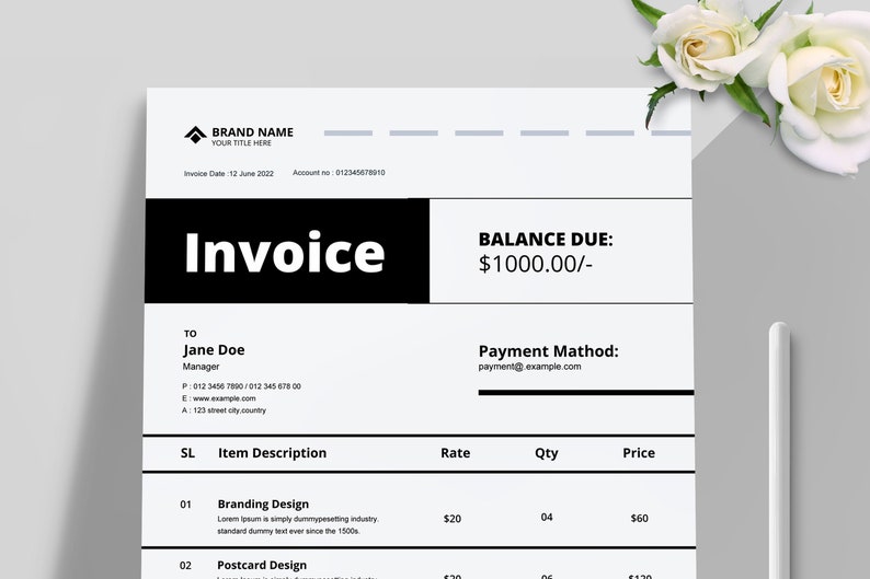 New Invoice Template Design Layout New 2023 | Business Invoice Template ...