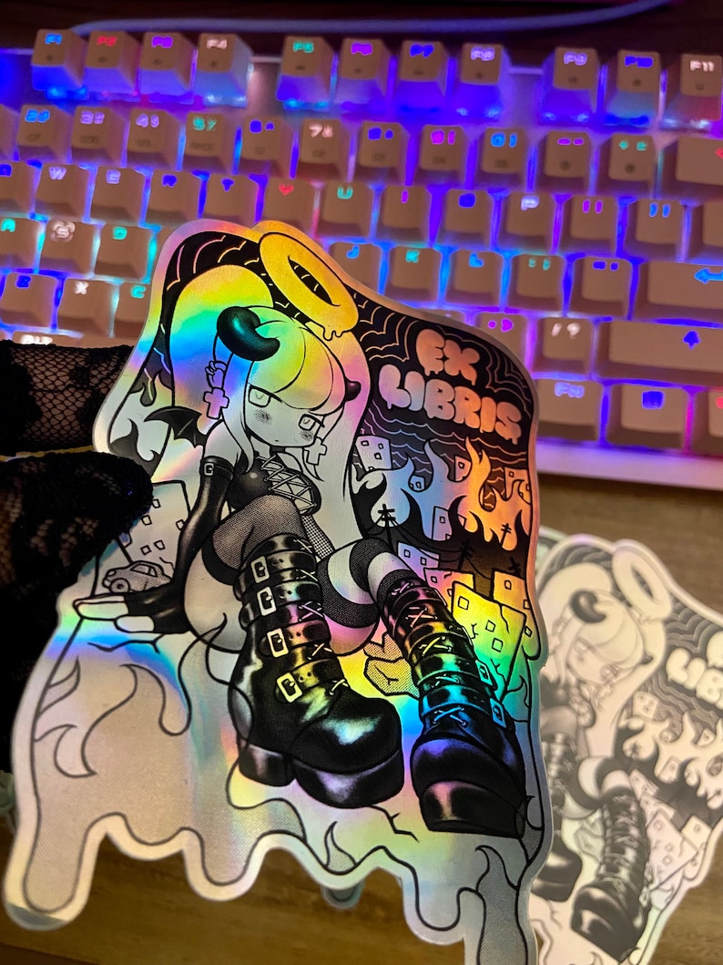 Fallen Angel Holographic Sticker Cute Kawaii Anime Sticker - Etsy