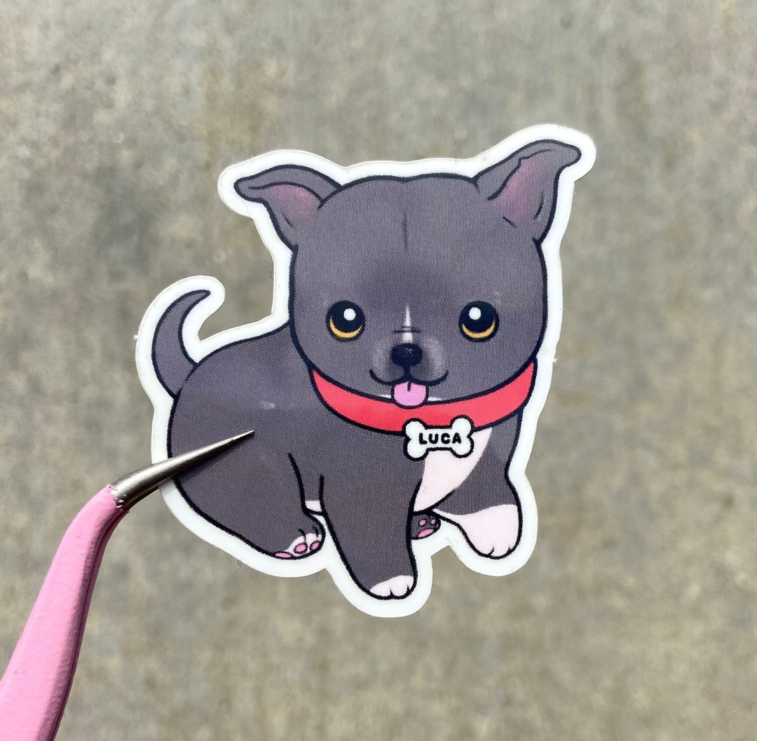 Tiny Puppy Dog Chibi Vinyl Sticker my Dog Luca Mini 2 Inch Animal Pit ...