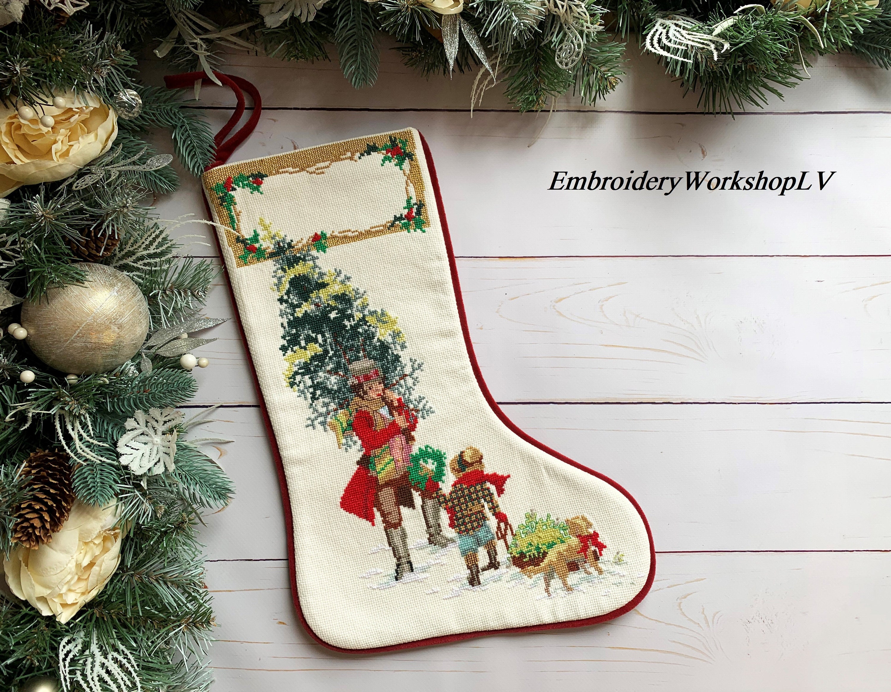 Victorian Christmas Stocking Personalized Stocking Charles - Etsy
