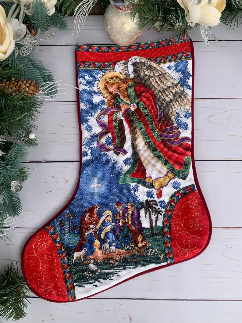Personalised Christmas Stocking Family Stocking Needlepoint Stockings ...