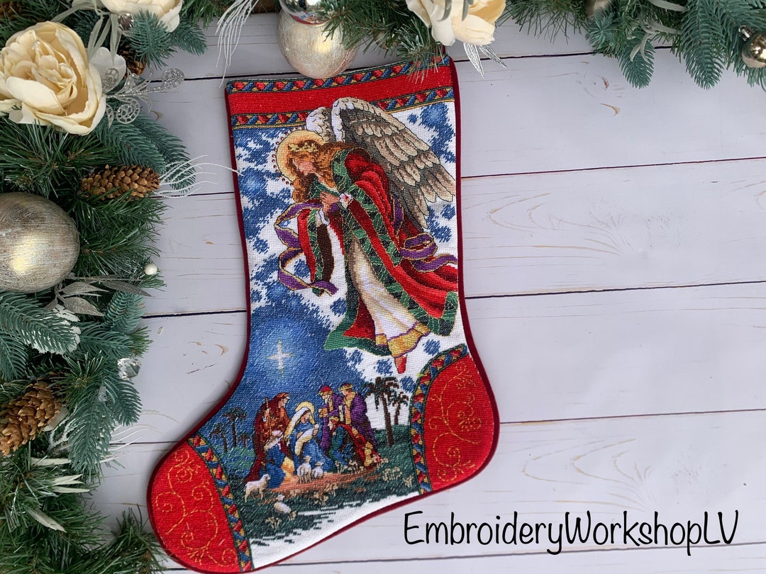 Personalised Christmas Stocking Family Stocking Needlepoint Stockings ...