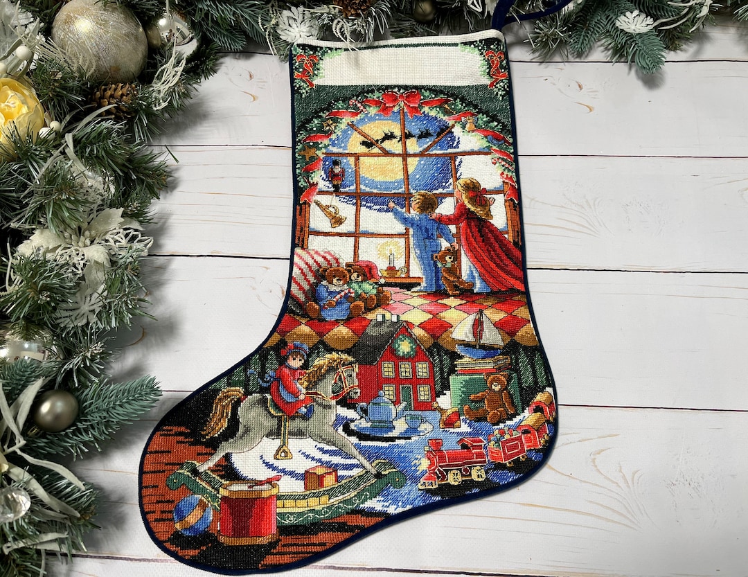 Personalized Christmas Stocking Completed Embroidered Christmas Family ...