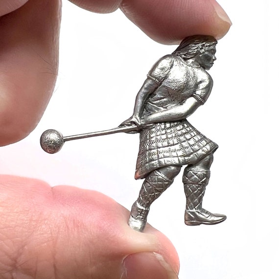 Vintage Pewter Hammer Throw Pin — Hand-Cast Scottish … - Gem