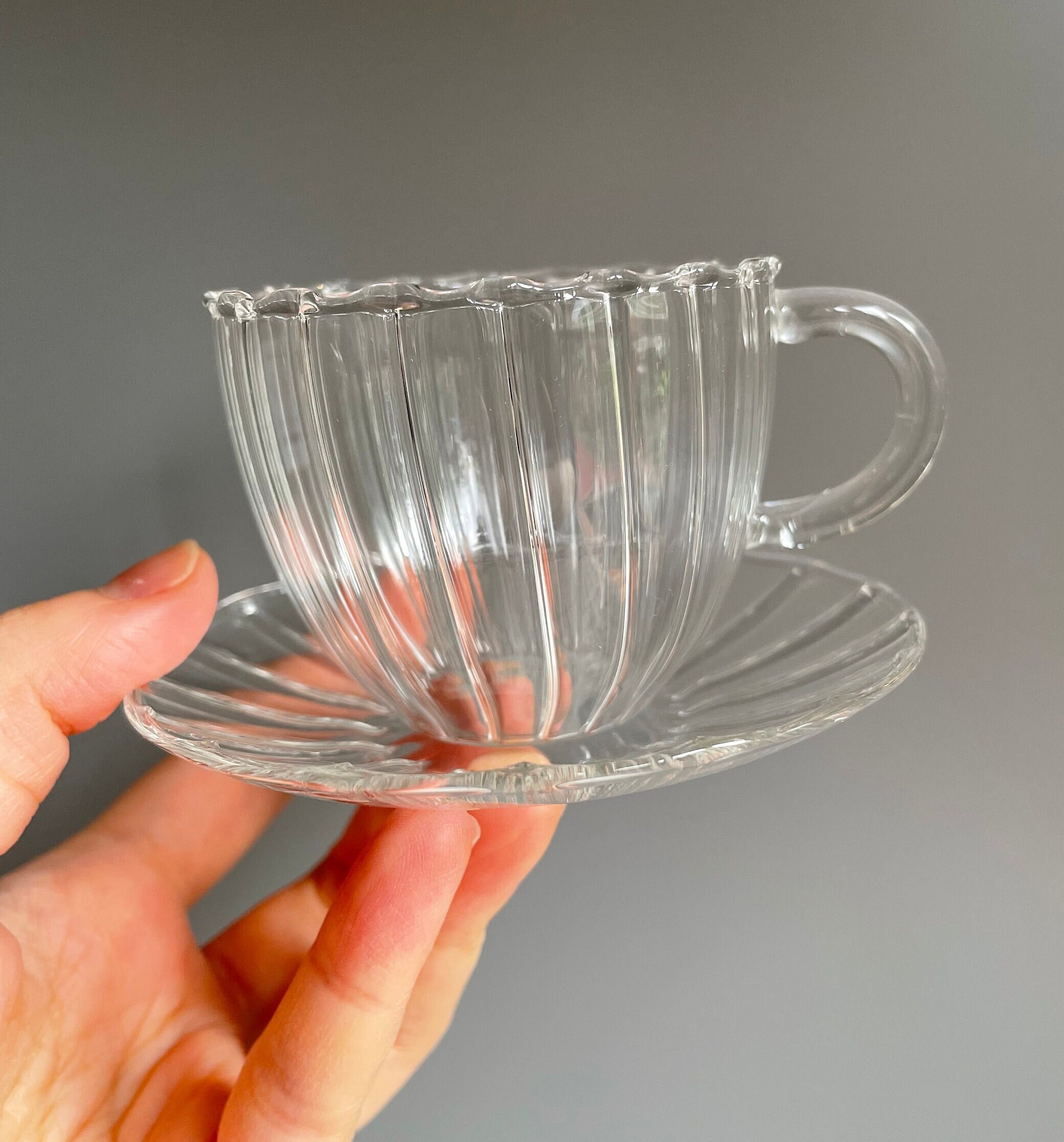 Scallop Glassware / Glass / Tumbler / Jug / Espresso Cup and - Etsy