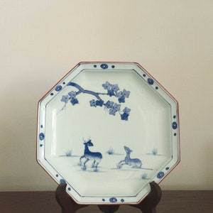 Hasami-ware Bambi Plate / Made in Japan / Porcelain Flower Plate / Hand ...