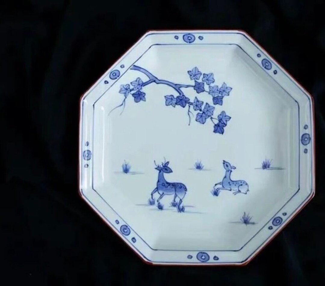 Hasami-ware Bambi Plate / Made in Japan / Porcelain Flower Plate / Hand ...