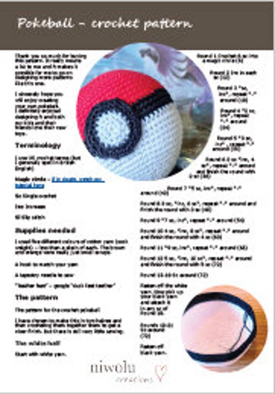 Pattern Only Crochet Pokeball - Etsy