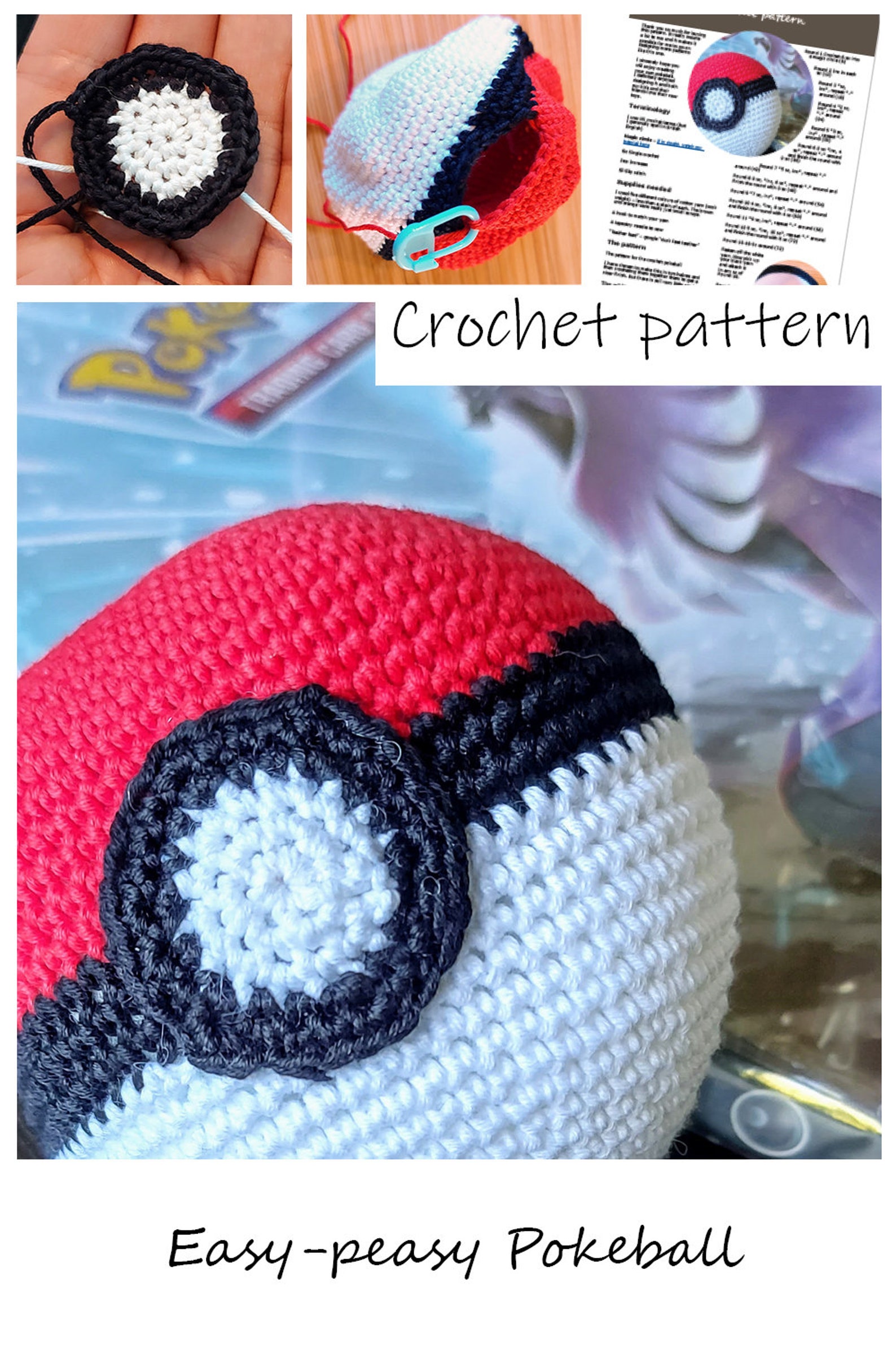 Pattern Only Crochet Pokeball - Etsy