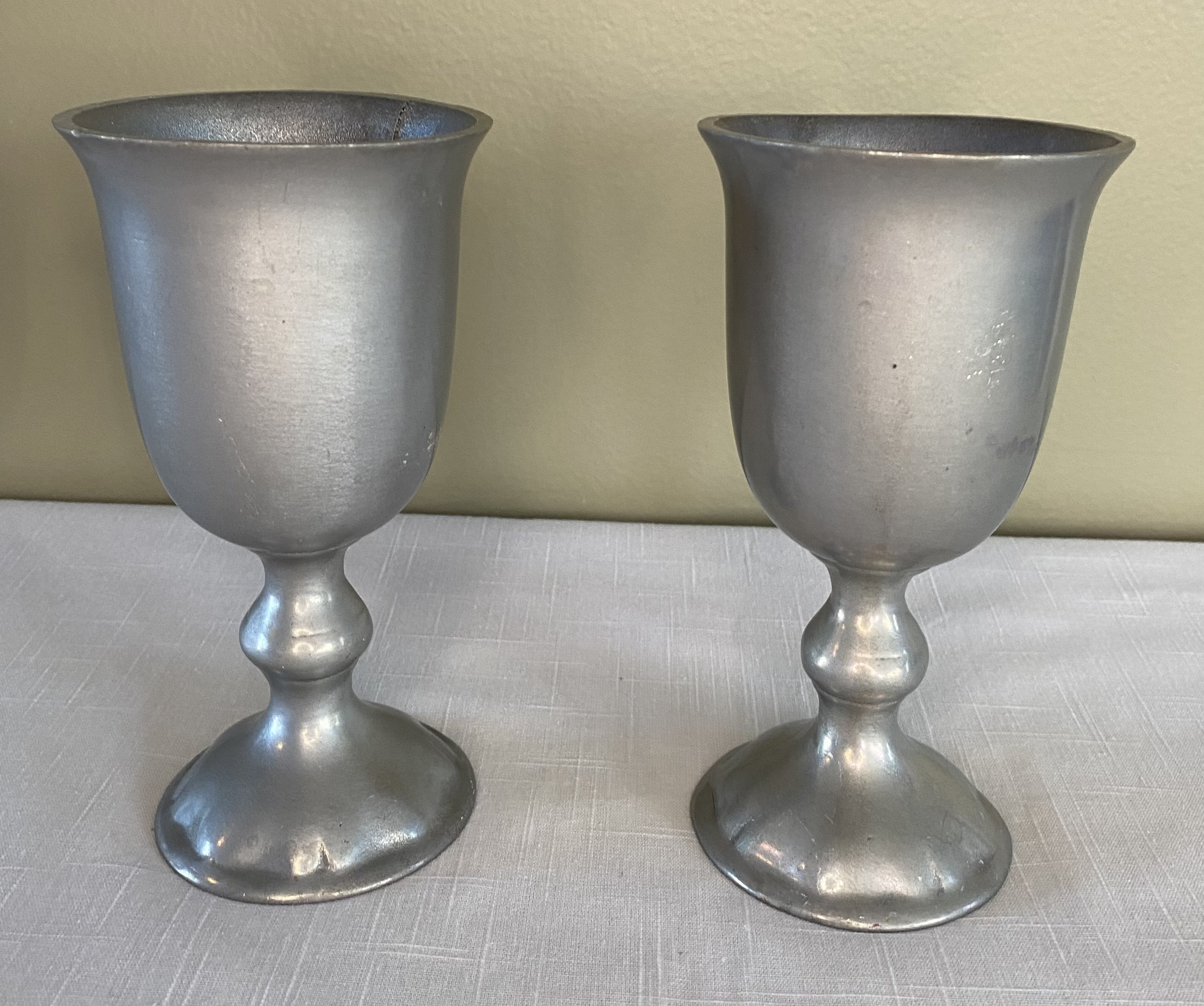 Antique Pewter Goblets