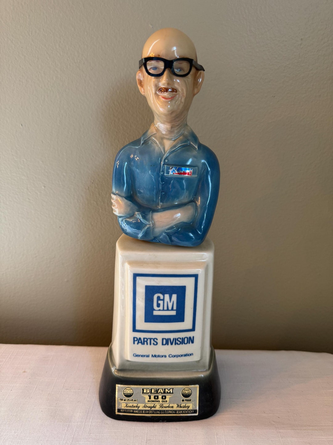 Vintage-1978 mr. Goodwrench GM Parts Division Jim Beam Whiskey Decanter ...