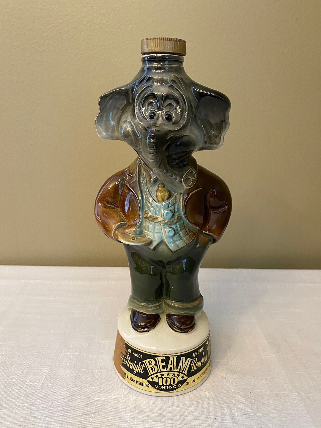 Vintage-1960 "elephant" Republican Jim Beam Bar Man Cave Businessman ...