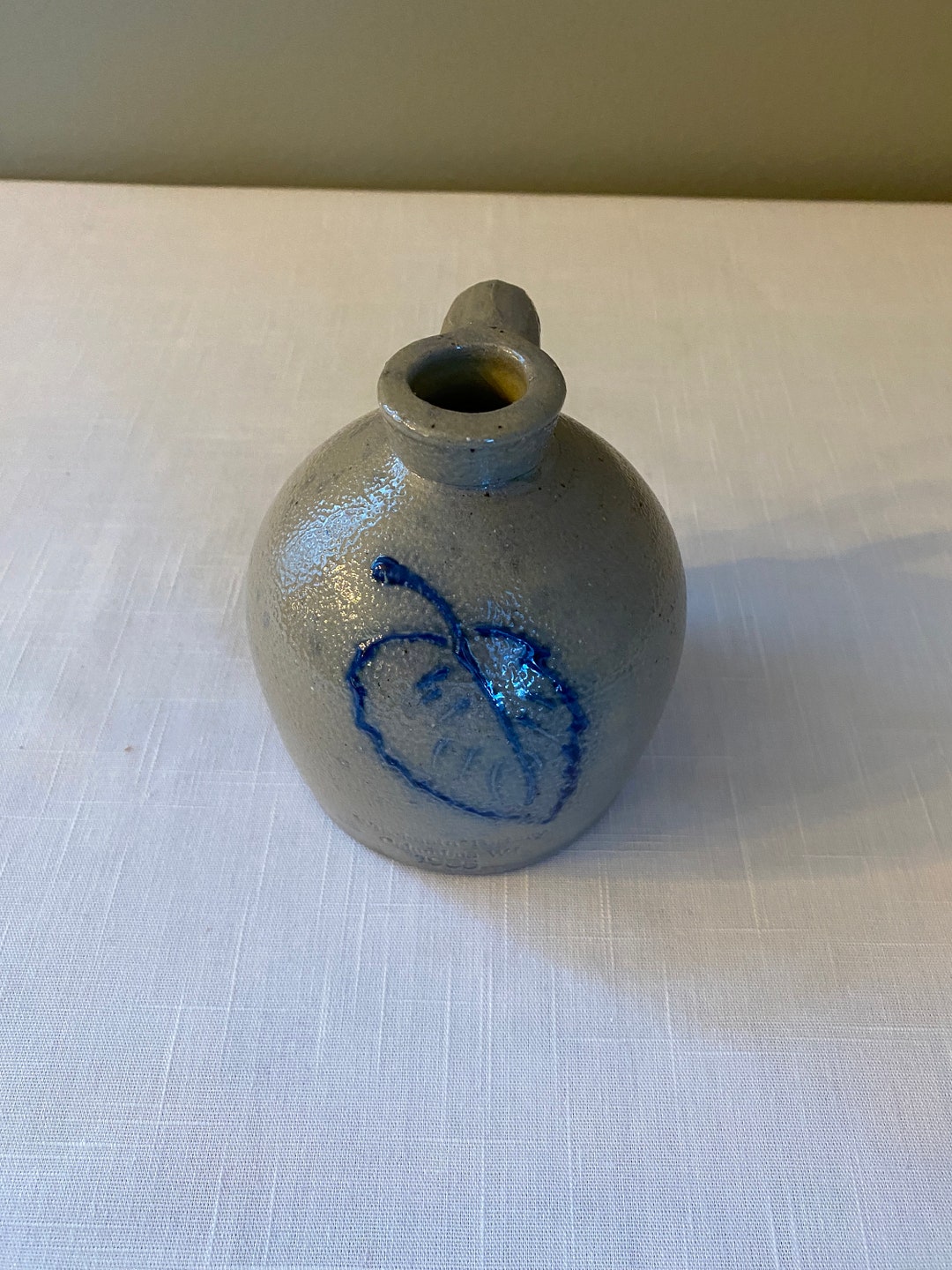 Vintage-wisconsin Pottery 1985 Salt Glaze Leaf Jug / Crock - Etsy