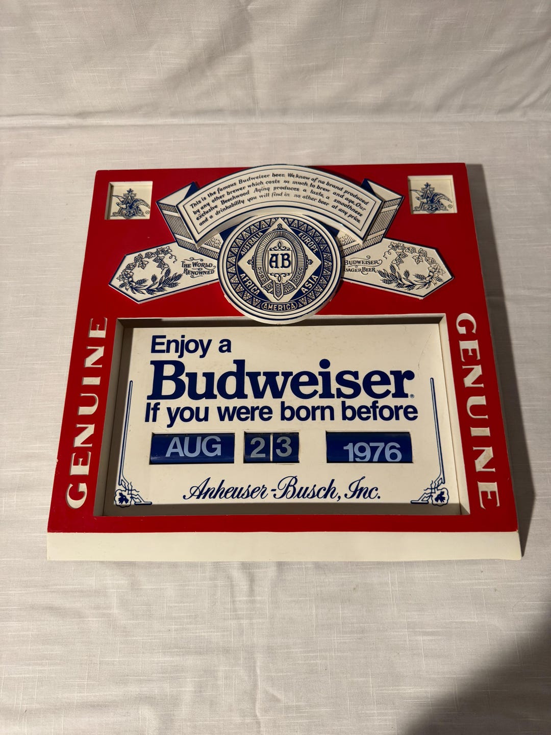 Rare-1971 Budweiser "enjoy a Budweiser is You Were Born Before..." Bar ...