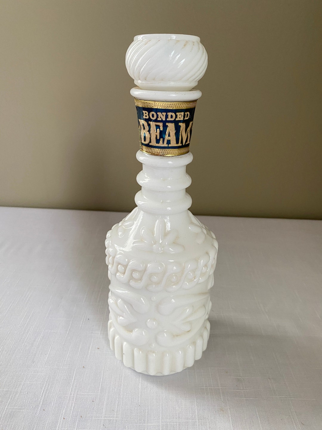 Jim Beam Milk Glass Decanter
