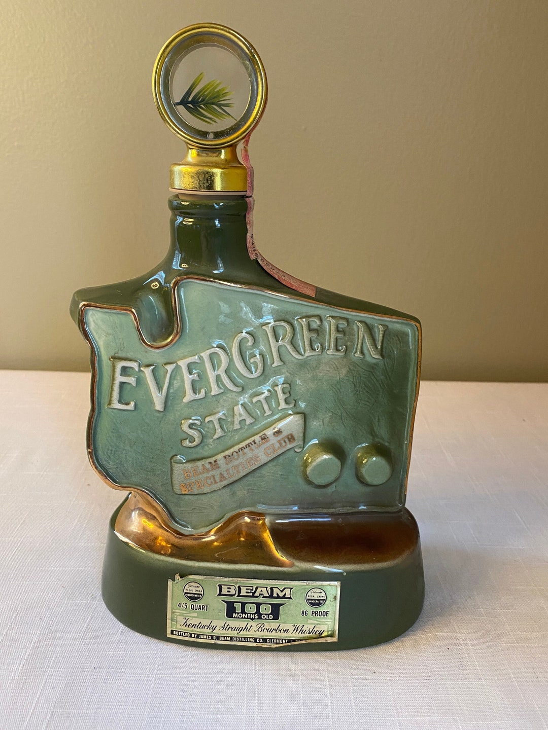 Vintage-1975 washington Evergreen State Jim Beam Whiskey Decanter - Etsy