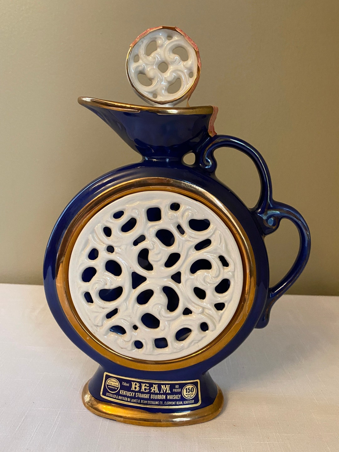 Vintage-1981 "cobalt Deluxe Open" Jim Beam Decanter - Etsy
