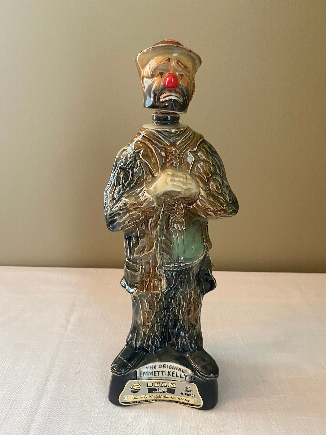 Rare-1973 Emmett Kelly Willie "the Clown" Jim Beam Circus Bar Man Cave ...