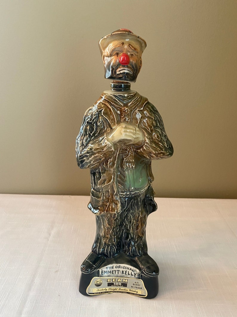 Rare 1973 Emmett Kelly Willie the Clown Jim Beam Whiskey Decanter - Etsy