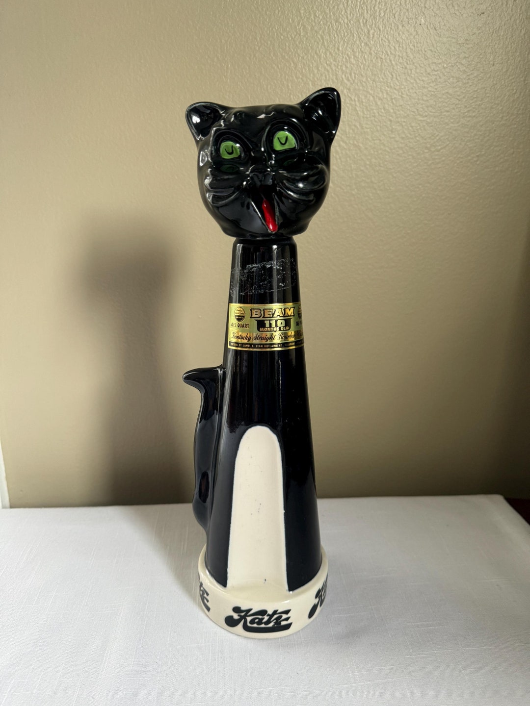 Vintage-1968 black Katz the Cat Jim Beam Whiskey Decanter - Etsy