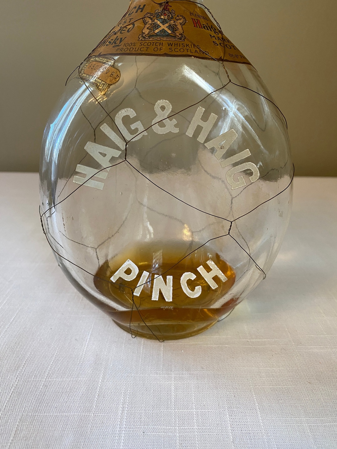 Rare-haig & Haig Pinch 3-sided Bottle With Wire 4/5 Quart (1957-64) - Etsy