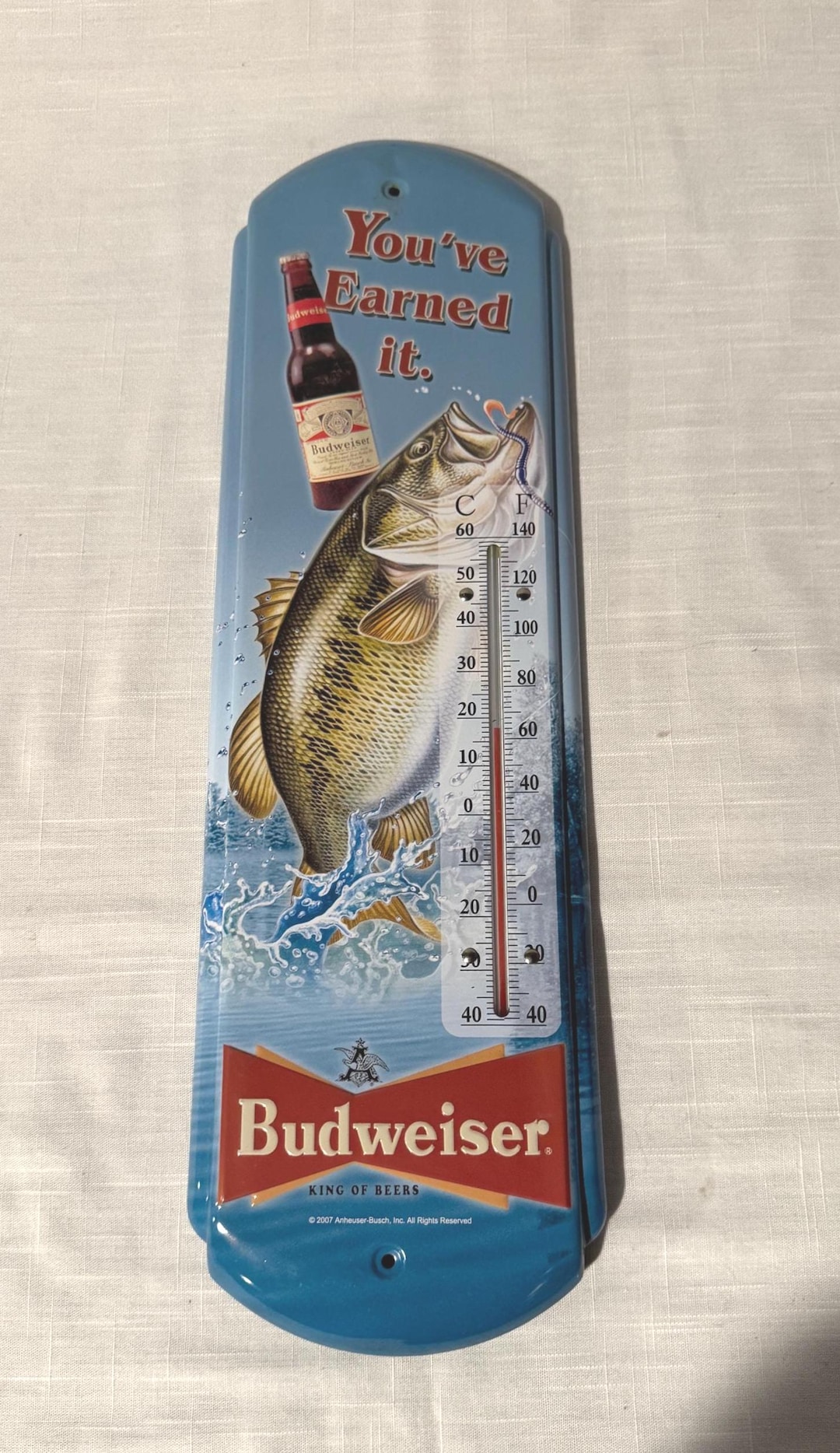 Vintage Budweiser Thermometer: Bass Fishing Bar Sign - Etsy