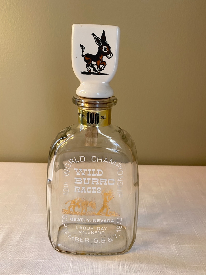 ULTRA RARE-1970 beatty Burro Jim Beam Glass Whiskey Decanter - Etsy