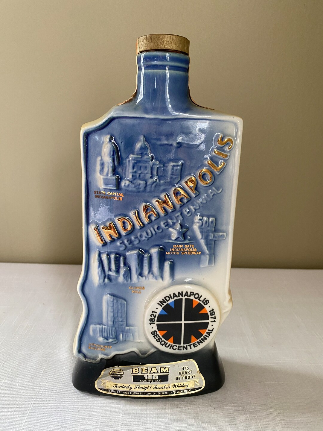 Vintage-1971 Indianapolis Sesquicentennial Jim Beam Decanter - Etsy