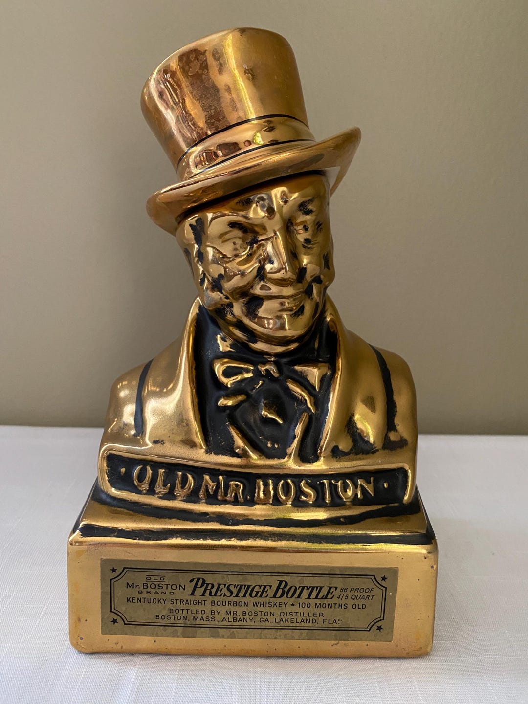 Vintage-1970 "old Mr. Boston Bust" Brand Prestige Barware Bar Tophat ...