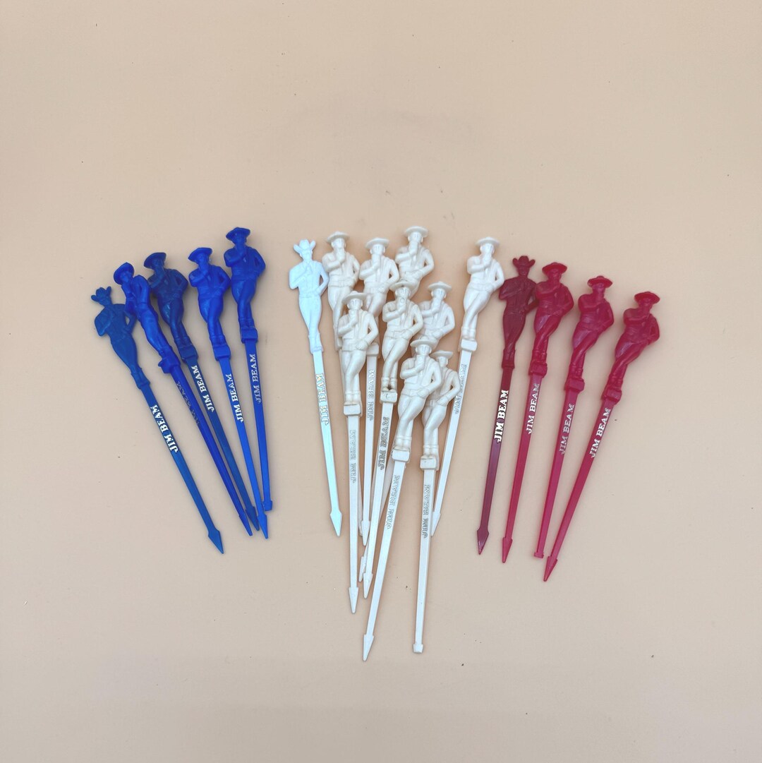 Rare-1980's Jim Beam Cowboy Swizzle Sticks: Mid-century Barware Stir ...