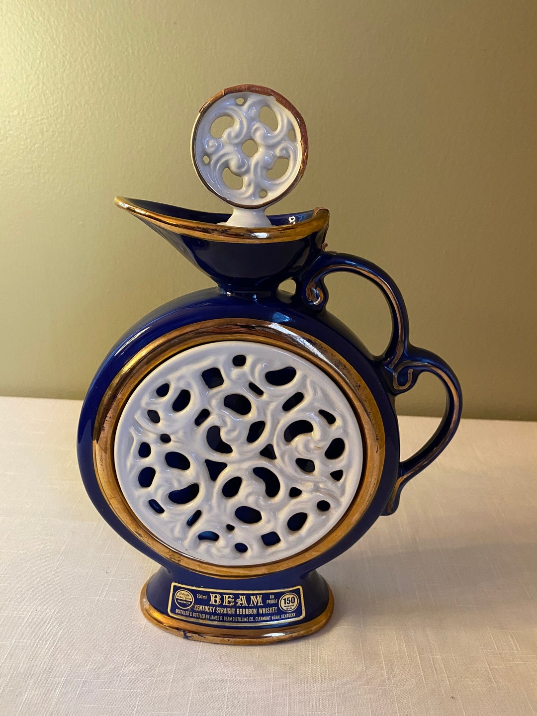 Vintage-1981 "cobalt Deluxe Open" Jim Beam Decanter - Etsy