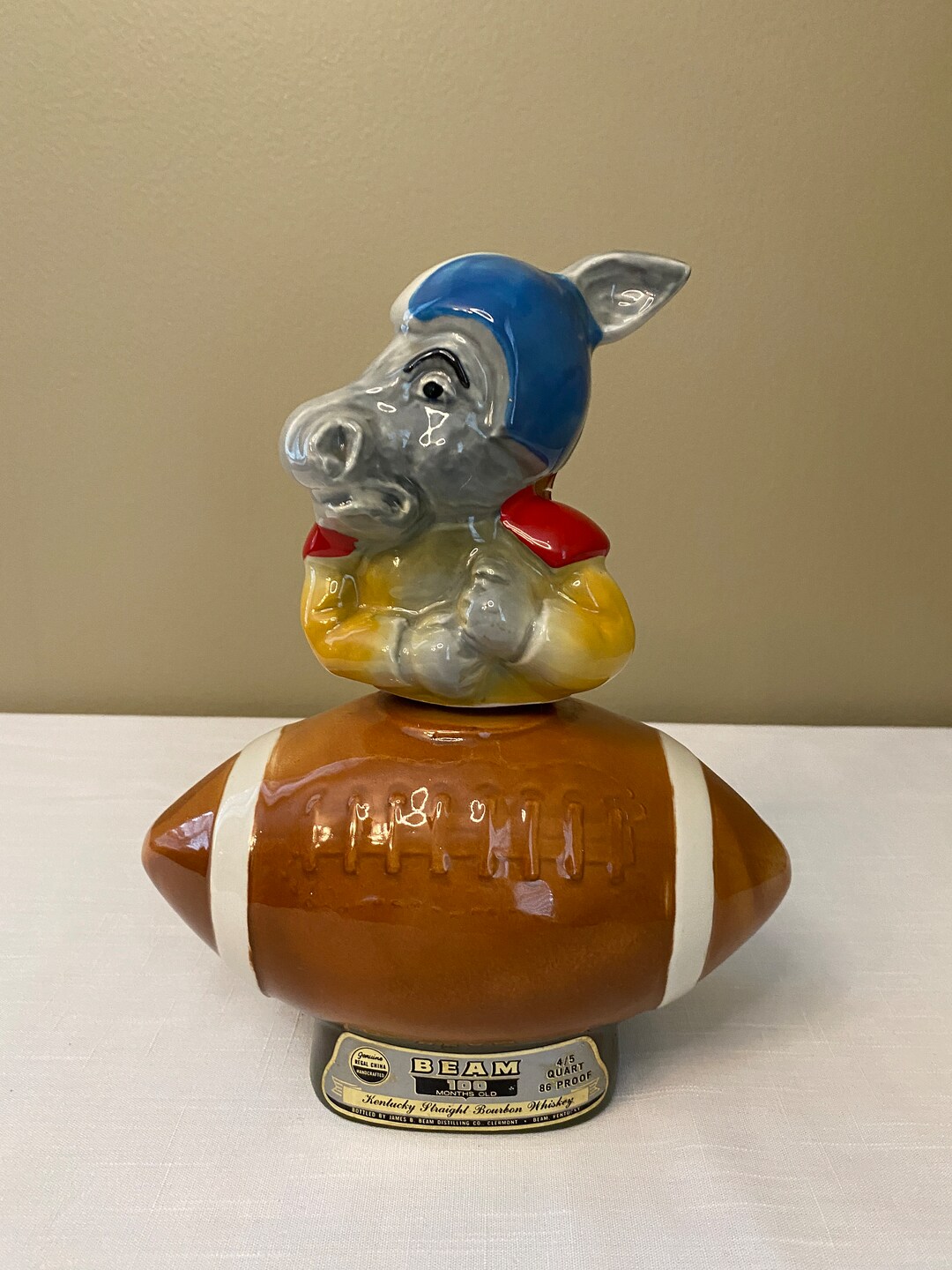 Vintage - 1972 Democrat "donkey" Football Jim Beam Decanter - Etsy