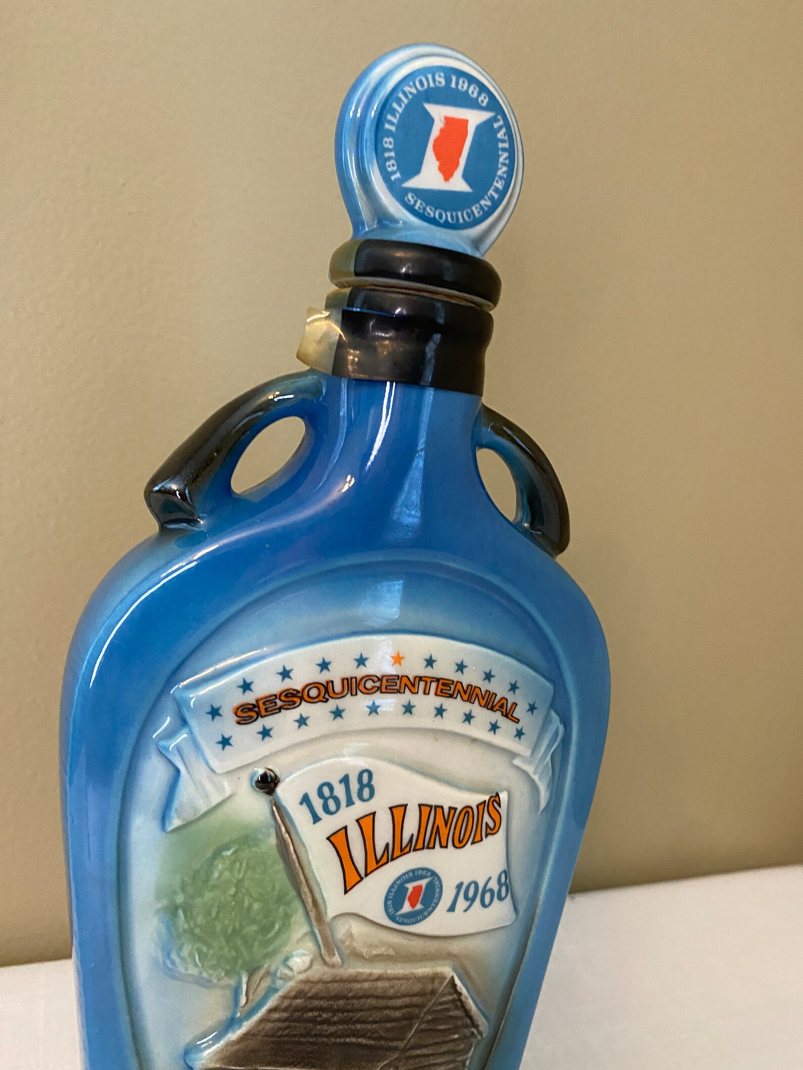 Vintage - 1968 Illinois Jim Beam Decanter - Etsy