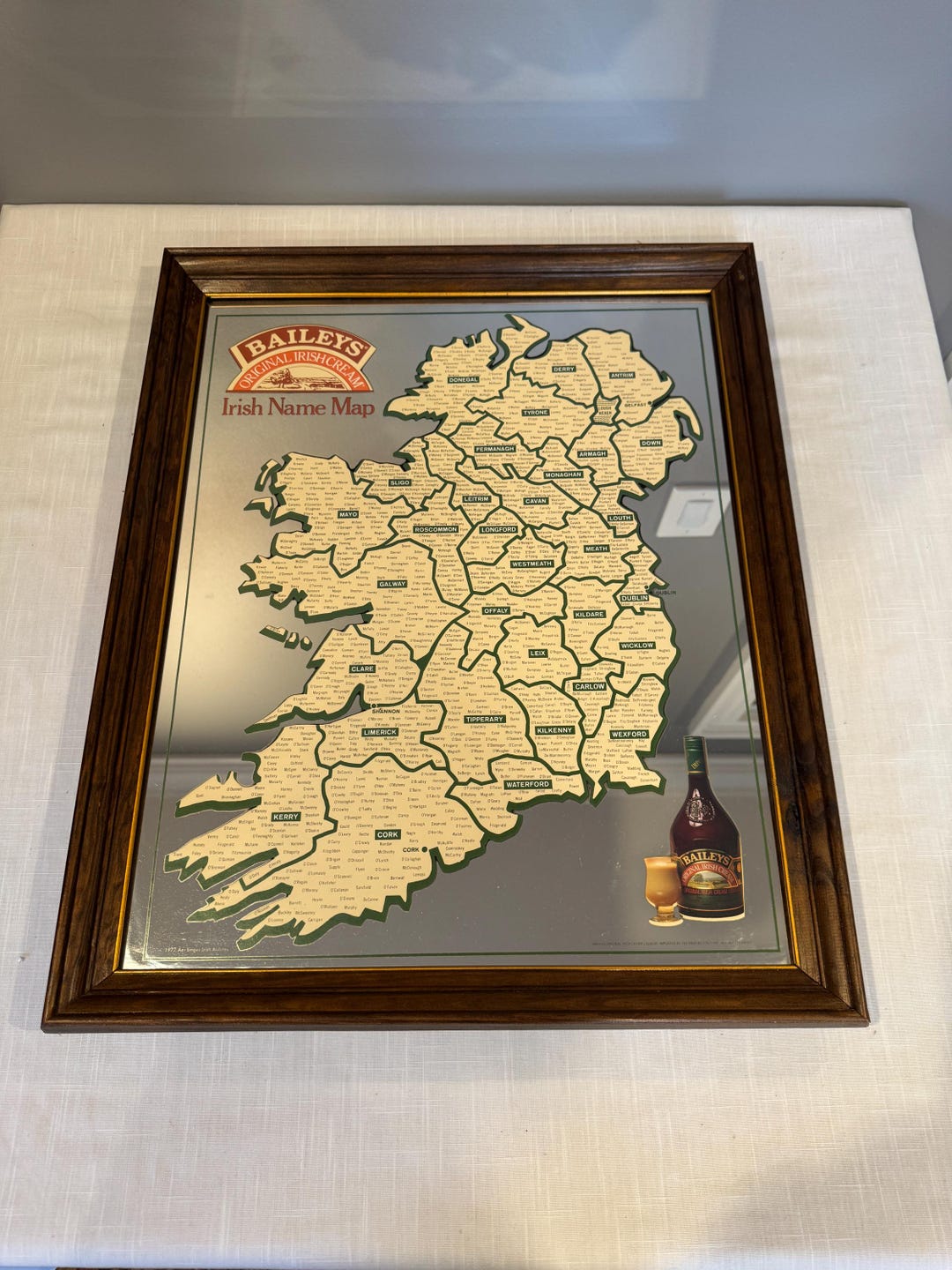 Very Rare-1980's Baileys Irish Cream Irish Name Map Advertising Bar ...