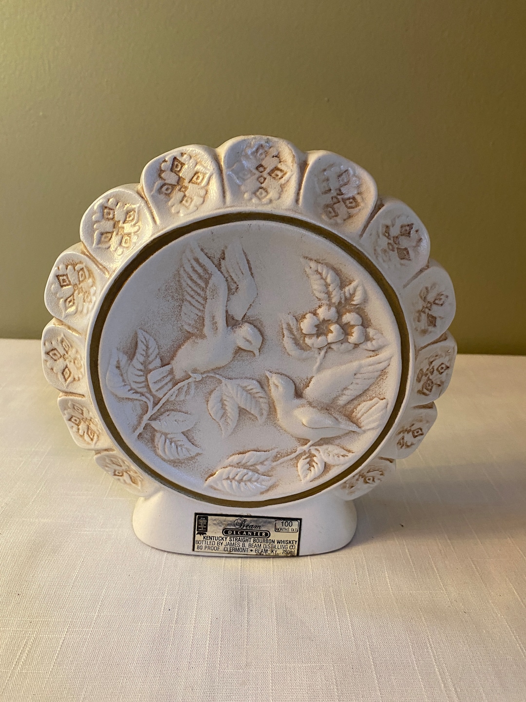 Rare-1987 "love Bird's" Round Jim Beam Decanter - Signed Barry M ...