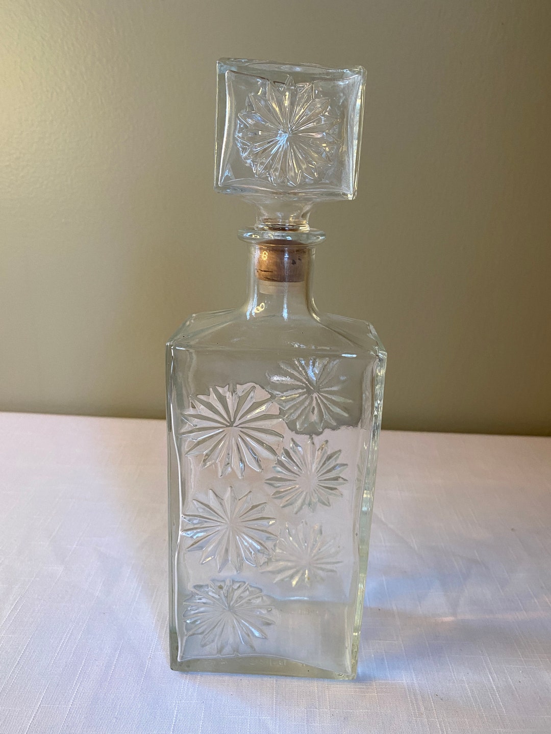 RARE-1964 "four Roses" Cut Glass Decanter - Etsy