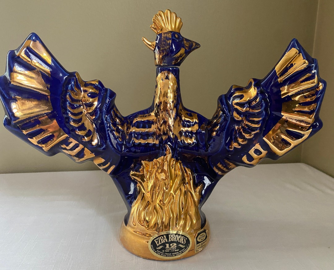 VERY RARE-1971 "phoenix Bird" Ezra Brooks Hand Decorated With 24k Gold ...